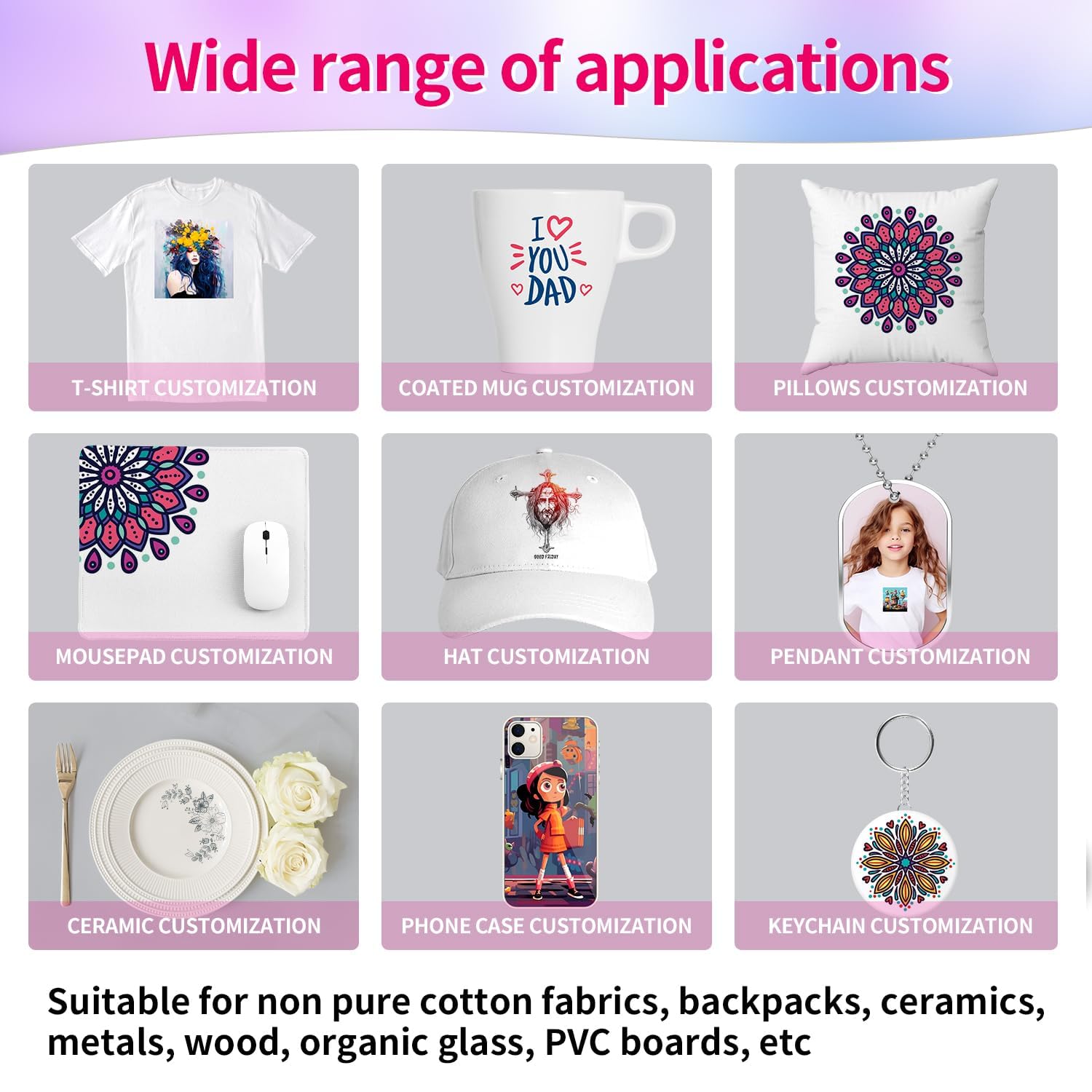 Methdic Sublimation Paper 8.5x11 Inch Instant Dry 125 Sheets Sublimation Blanks Transfer Paper For Inkjet Printer ,105gsm