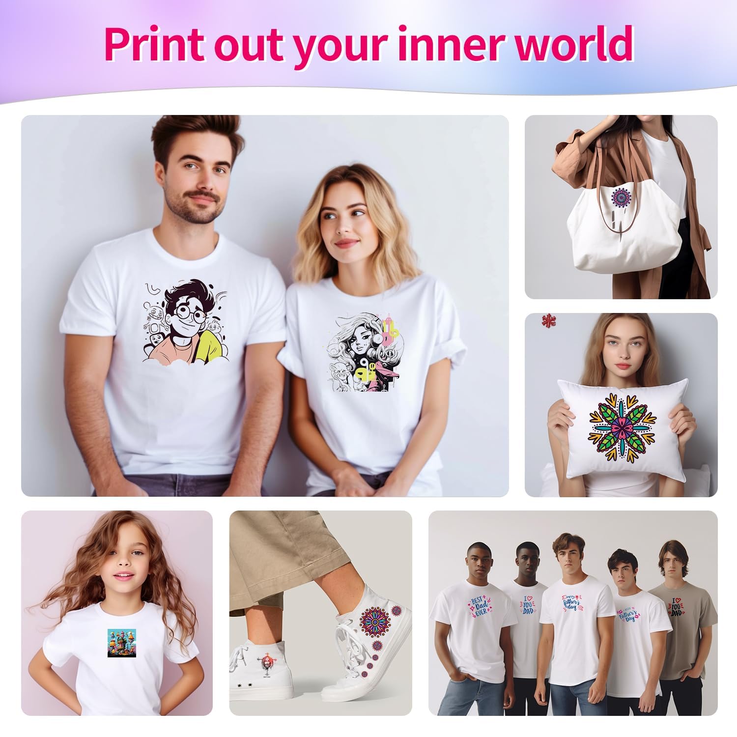 Methdic Sublimation Paper 8.5x11 Inch Instant Dry 125 Sheets Sublimation Blanks Transfer Paper For Inkjet Printer ,105gsm