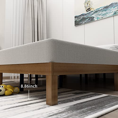 Harper & Bright Designs King Size Platform Bed Frame, Minimalist Wood King Bed Frames with Strong Center Support Feet, King Size Bed for Teens Adults,No Box Spring Needed,Easy Assembly,Natural