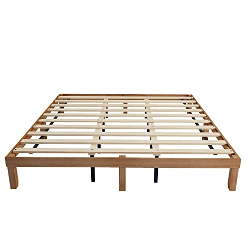 Harper & Bright Designs King Size Platform Bed Frame, Minimalist Wood King Bed Frames with Strong Center Support Feet, King Size Bed for Teens Adults,No Box Spring Needed,Easy Assembly,Natural