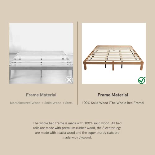Harper & Bright Designs King Size Platform Bed Frame, Minimalist Wood King Bed Frames with Strong Center Support Feet, King Size Bed for Teens Adults,No Box Spring Needed,Easy Assembly,Natural