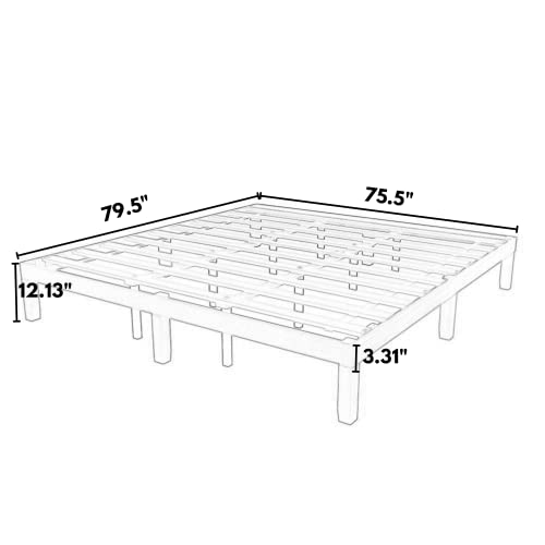 Harper & Bright Designs King Size Platform Bed Frame, Minimalist Wood King Bed Frames with Strong Center Support Feet, King Size Bed for Teens Adults,No Box Spring Needed,Easy Assembly,Natural