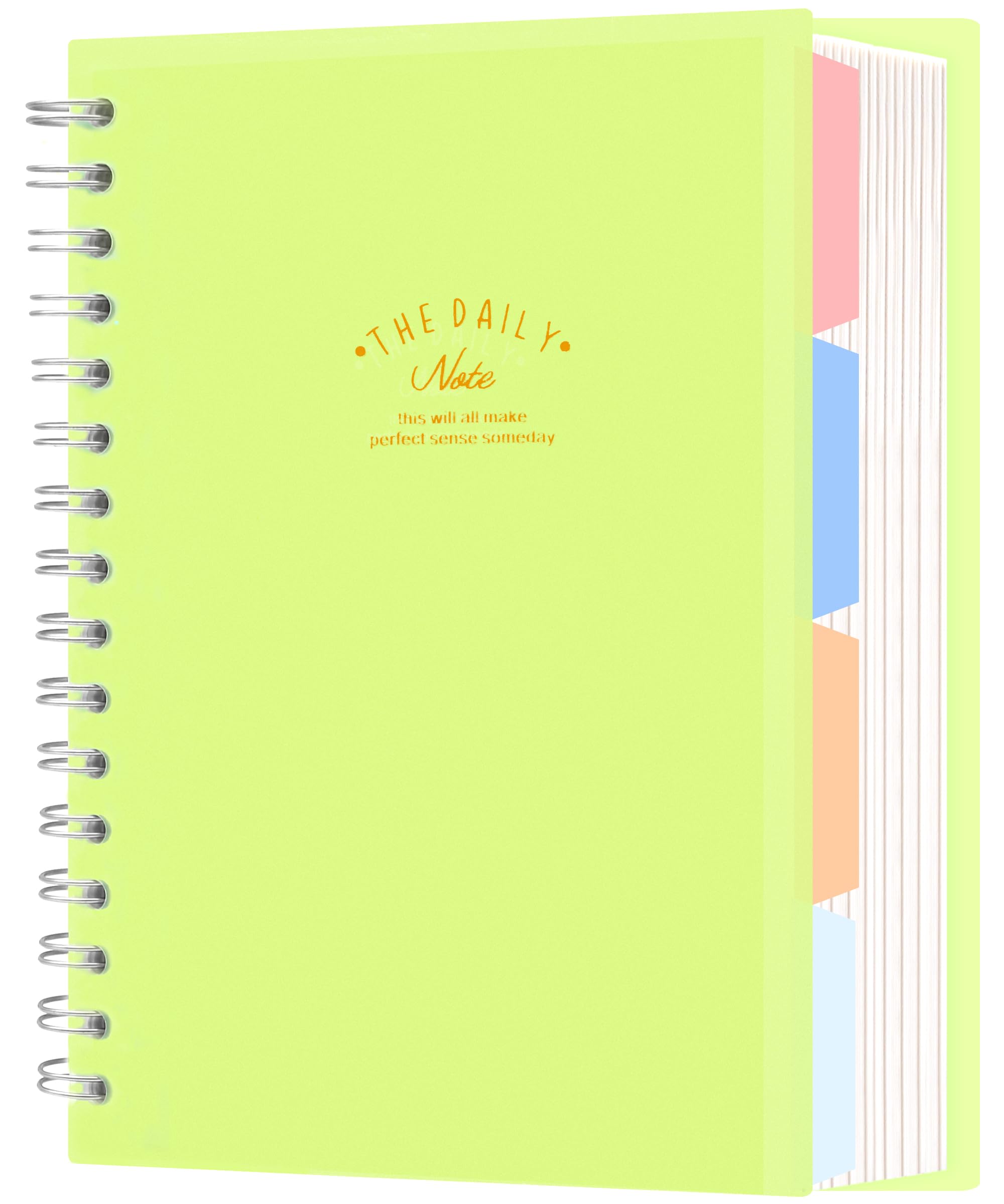 CAGIE Spiral Notebook College Ruled - 5 Subject Spiral Notebook with Tabs Dividers, 300 Pages A5 Small Spiral Notebook 5x7, Hardcover 5 Subject College Ruled Spiral Notebook for School Note Taking