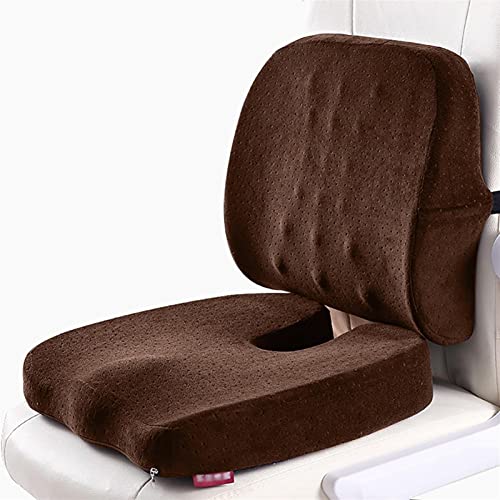 Seat cushion Coccyx Seat Cushion Lumbar Support Pillow for Office Chair,Memory Foam Back Cushion for Car,Washable Covers,Ergonomic Contoured Posture Corrector for Sciatica,Coccyx Back Pain Relief-Ligh