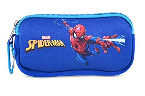 Marvel Spiderman Kids Sunglasses with Kids Glasses Case, Protective Toddler Sunglasses (Spider Blue)