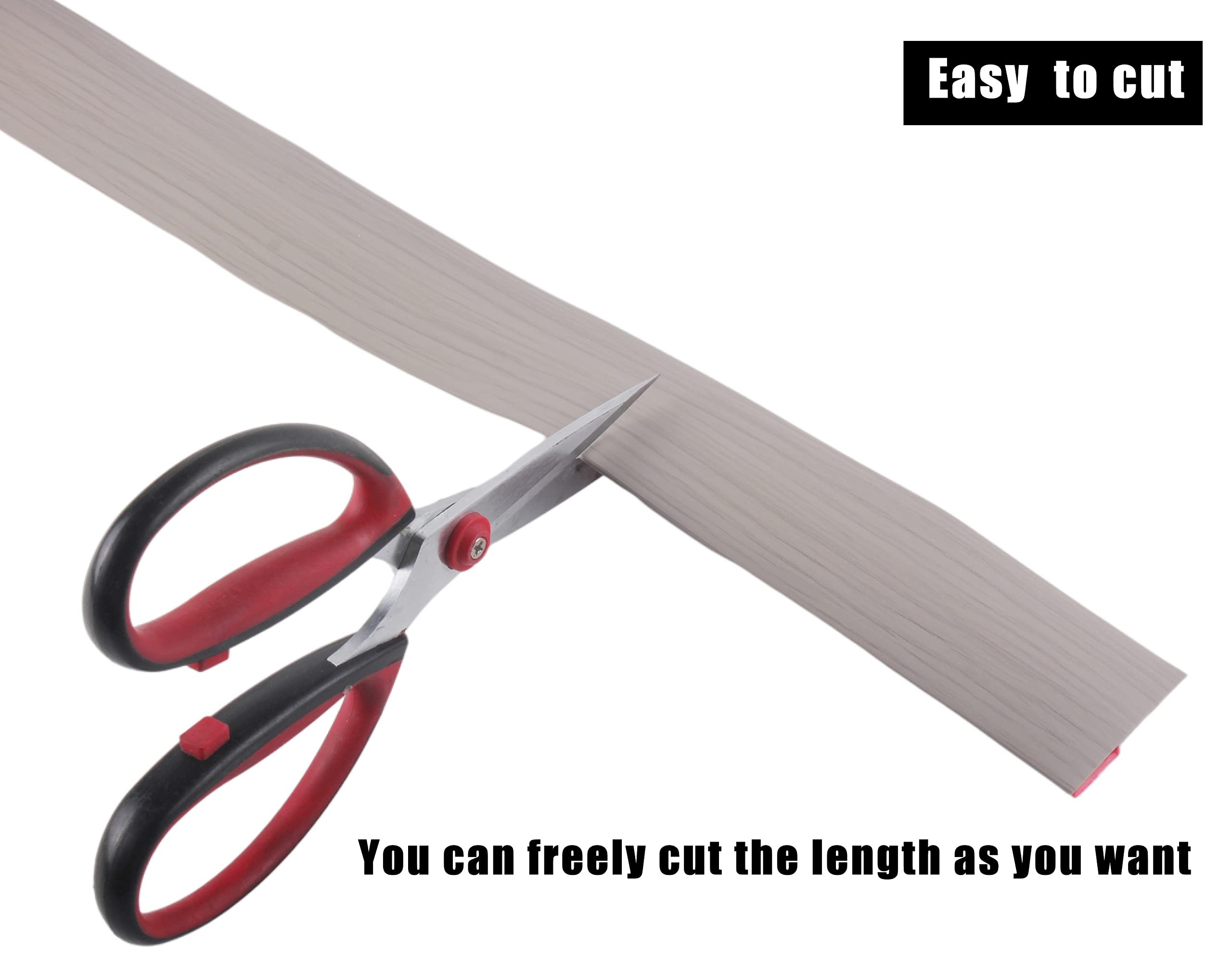 6.56 ft Floor Divider Strip Self Adhesive 2 inch Wide Floor Threshold Strip Vinyl Floor Edge Trim Floor Gap Covering Connecting Strip (Ash Wood Grain)