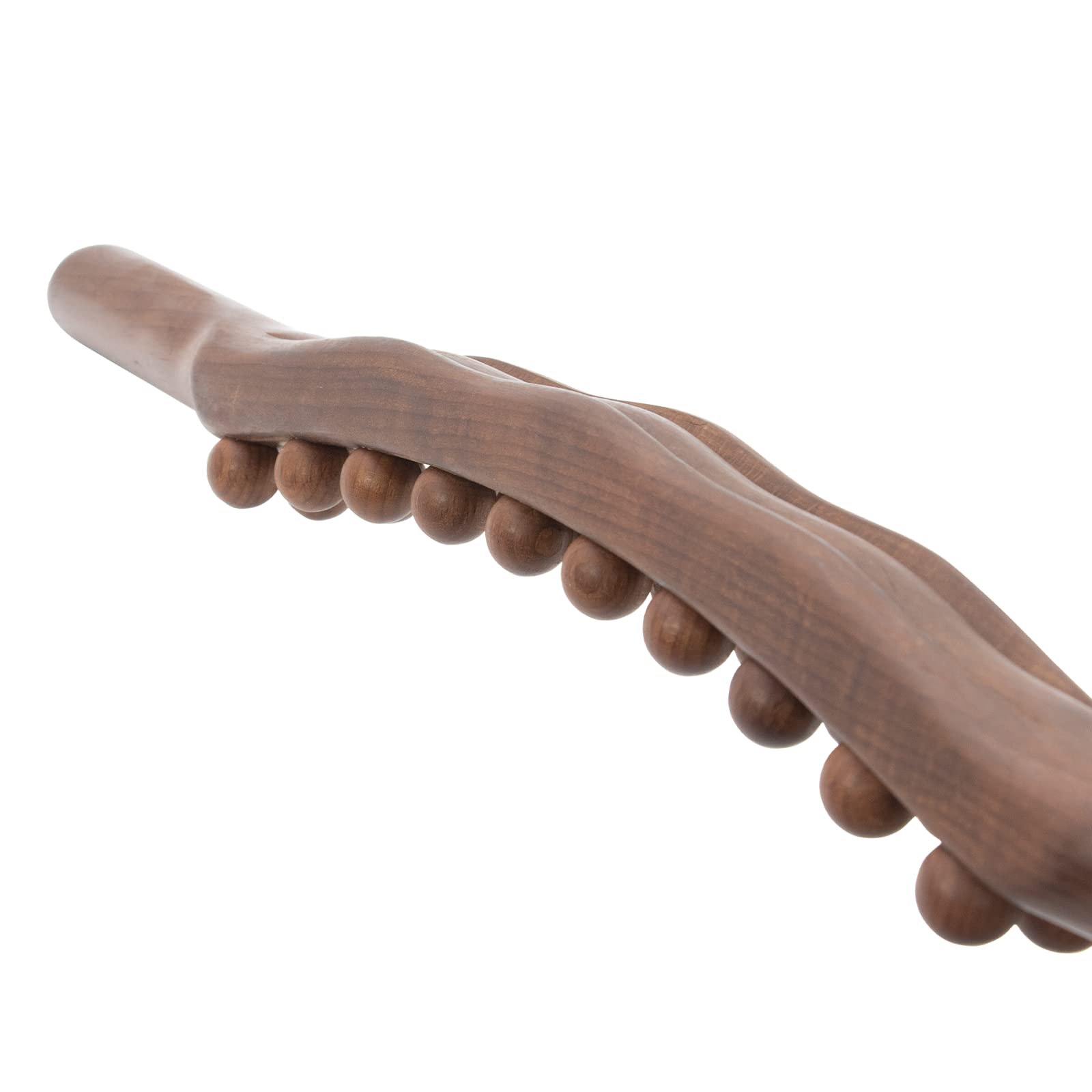 Goodtar Guasha Wood Stick Tools Wooden Therapy Scraping Lymphatic Drainage Massager, Double Row 20 Beads Point Treatment Gua Sha Tools for Back Leg,1 pcs