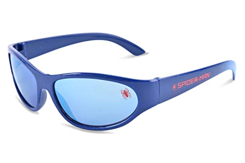 Marvel Spiderman Kids Sunglasses with Kids Glasses Case, Protective Toddler Sunglasses (Spider Blue)