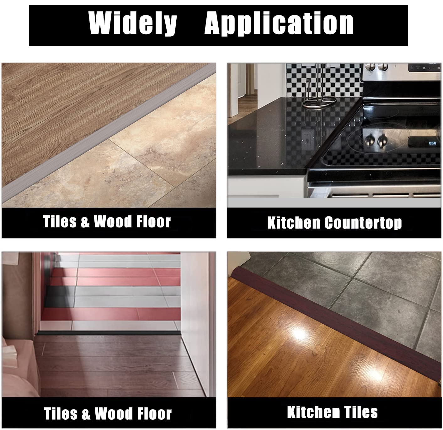6.56 ft Floor Divider Strip Self Adhesive 2 inch Wide Floor Threshold Strip Vinyl Floor Edge Trim Floor Gap Covering Connecting Strip (Ash Wood Grain)