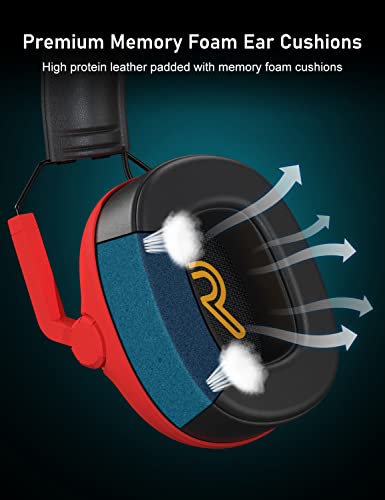 SENZER SG500 Surround Sound Pro Gaming Headset with Noise Cancelling Microphone - Detachable Memory Foam Ear Pads - Portable Foldable Headphones for PC, PS4, PS5, Xbox One, Switch - Red&Blue