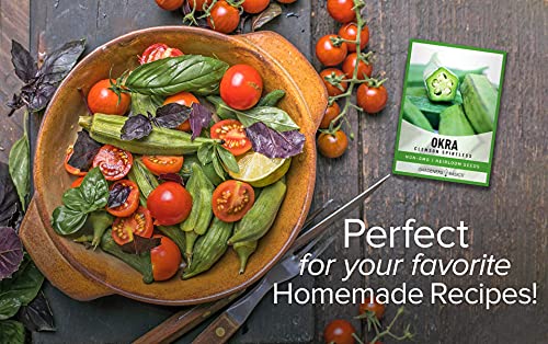 Okra Seeds for Planting - Clemson Spinless Heirloom, Non-GMO Vegetable Variety- 3 Grams Seeds Great for Summer Gardens by Gardeners Basics