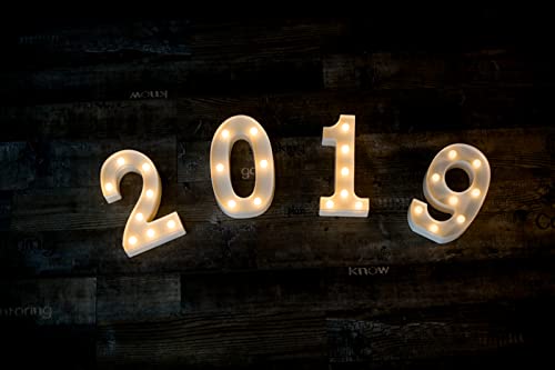 Foaky LED Letter Lights Sign Light Up Letters Sign for Night Light Wedding/Birthday Party Battery Powered Christmas Lamp Home Bar Decoration(A)
