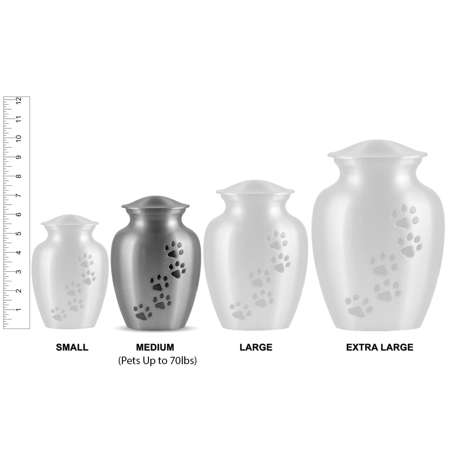 Best Friend Services Pet Urn for Dogs and Cats with Personalized Laser Engraving, Ottillie Paws Premier Series Memorial Urns (Medium Amethyst Purple with Horizontal Pewter Paws)