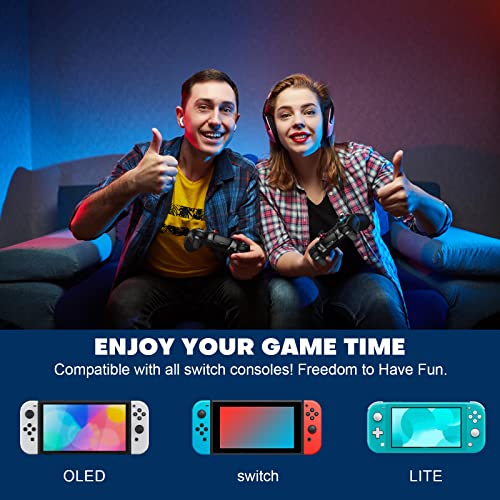 Diswoe Switch Controller, Wireless Pro Controller for Switch/Switch Lite/Switch OLED, Switch Remote Gamepad with Joystick, Adjustable Turbo Vibration with Programmable Function - Black