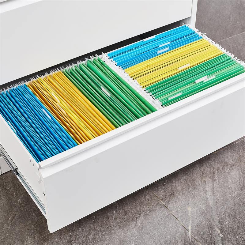 GangMei 4-Drawer Steel Metal Lateral Filing Cabinet with Lock in White