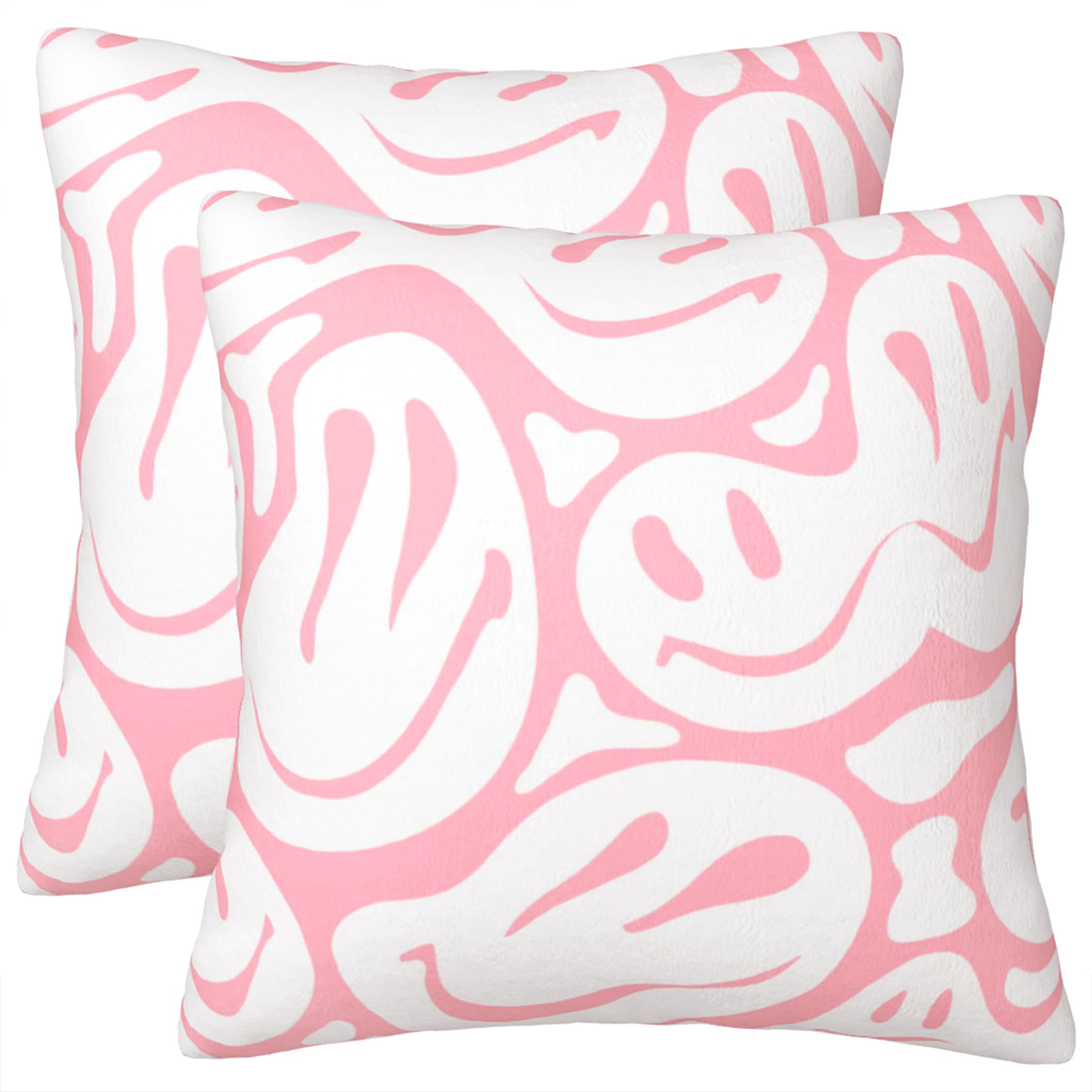 Pecfamly Cute Pink Aesthetic Preppy Teen Teenage Girl Room Decor, Bedroom Decor for Teen Girls Aesthetic (18"X18", Pack of 2, No Inserts)