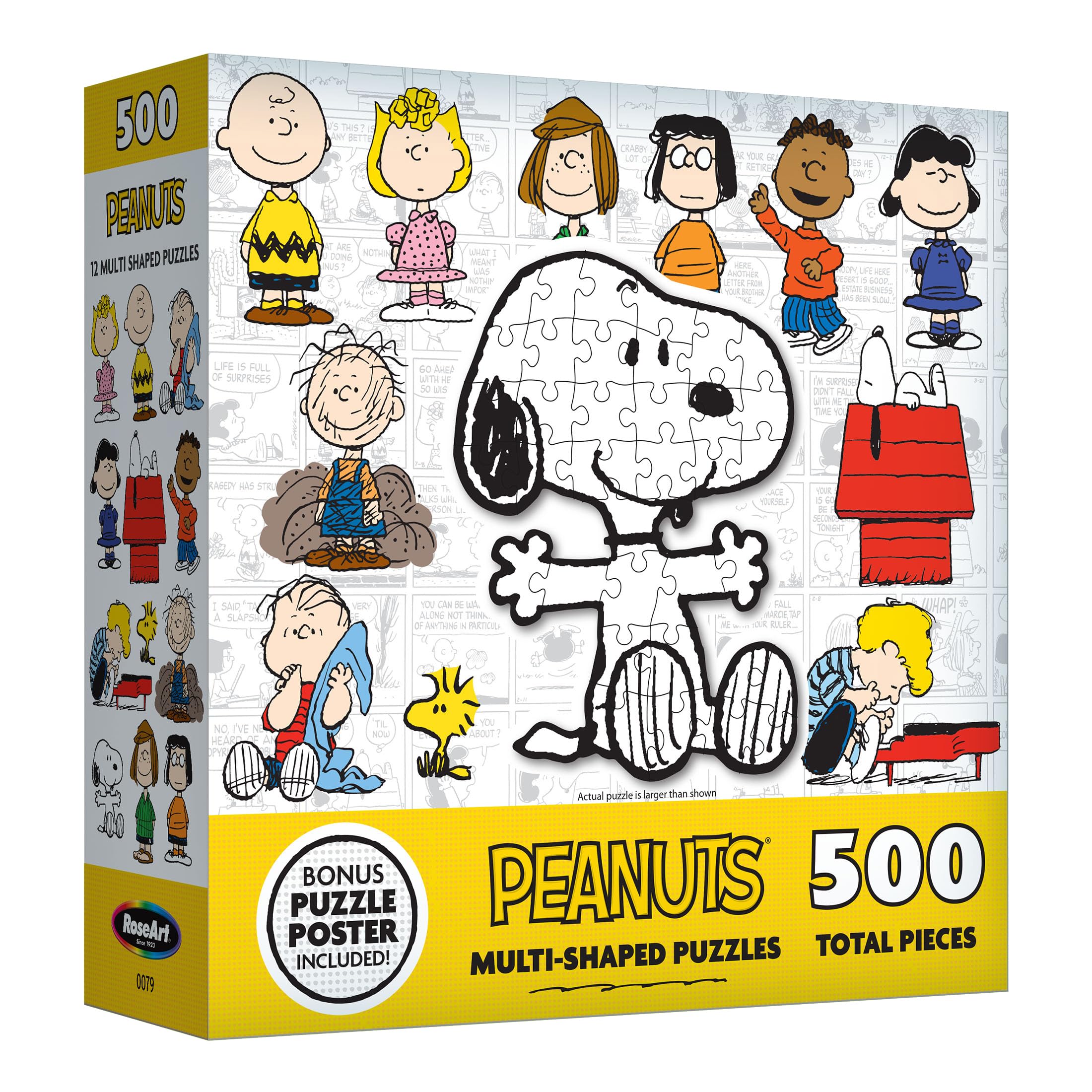 RoseArt - Mini Shaped - Peanuts - 500 Piece Jigsaw Puzzle for Adults