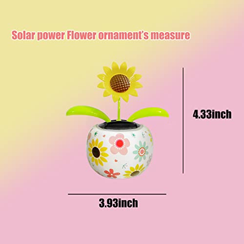 Solar Dancing Flowers Toy, Solar Powered bobbleheads for Car Dashboard, Bobble Head Toy for Car Decorations Window Car Dashboard Decor Car Accessories - No Battery Required