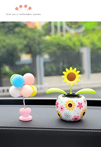 Solar Dancing Flowers Toy, Solar Powered bobbleheads for Car Dashboard, Bobble Head Toy for Car Decorations Window Car Dashboard Decor Car Accessories - No Battery Required