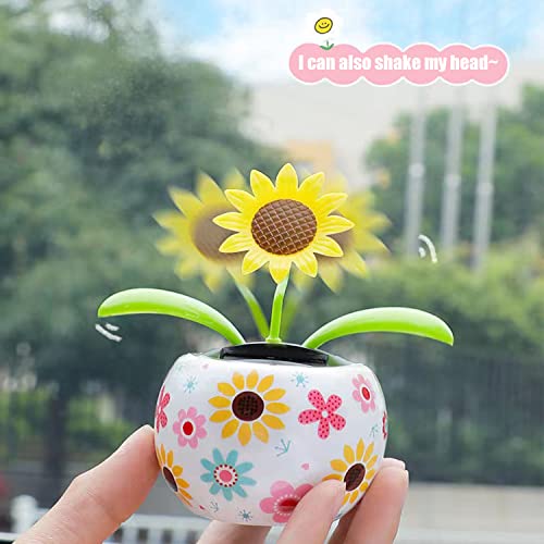 Solar Dancing Flowers Toy, Solar Powered bobbleheads for Car Dashboard, Bobble Head Toy for Car Decorations Window Car Dashboard Decor Car Accessories - No Battery Required