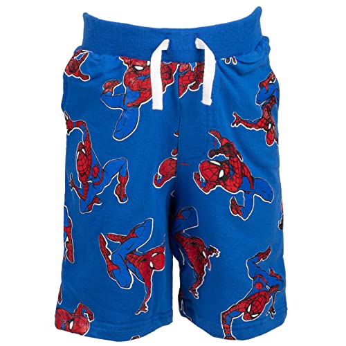 Marvel Avengers Spider-Man Little Boys T-Shirt French Terry Shorts Blue/Red 6
