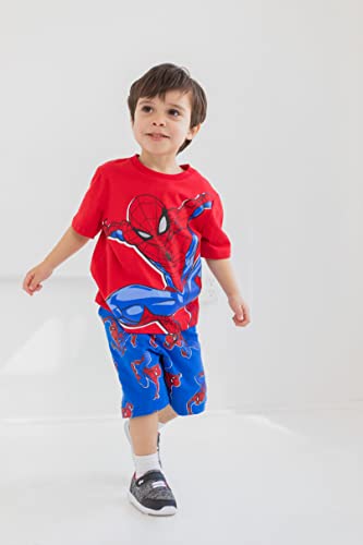 Marvel Avengers Spider-Man Little Boys T-Shirt French Terry Shorts Blue/Red 6