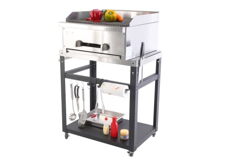 Erupta Movable Dinning cart Table, Kitchen Storage cart,Grill Table,Commercial Multifunctional Stainless Steel 20" x 30" Food prep & Work Table with 4 Wheels Indoor and Outdoor¡­
