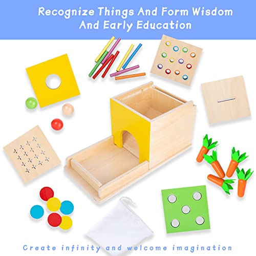 Adena Montessori 5 in 1 Object Permanence Box Toddler Play Kit Toys for 1 Year Old Babies 6-12 Months 2 Year Old