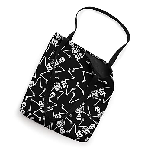 Cute Spooky Season Dancing Skeleton Trick or Treat Halloween Tote Bag