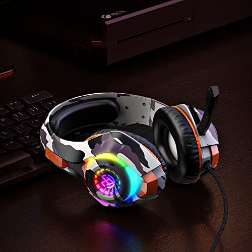 Gaming Headset for PS4 PS5 PC, Over Ear Xbox One Switch Headphones with Surround Sound, Noise Cancelling Mic