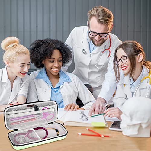 Large Hard Stethoscope Case for Nurse, Nursing School Student Essentials Bags, Carrying Stethoscope Holder for Littmann Classic MDF, Medical Supplies Accessories Organize Nursing Gifts(Green)
