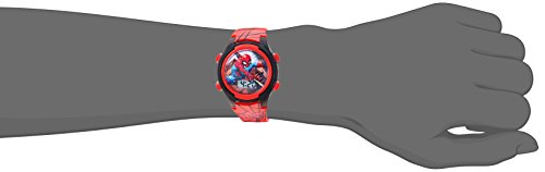 Accutime Kids Marvel Spider-Man Digital Quartz Plastic Watch for Boys & Girls with LCD Display, Red/Black (Model: SPD3515A)