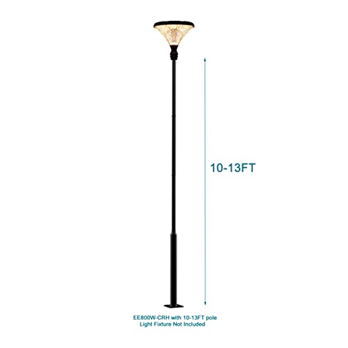 eLEDing 2.28in. 3 in. 3.5 in. Up to10 FT. 13 FT. 16 FT. Black Outdoor Universal Metal Street Light Pole Post w/Base MOUNTING Steel Anchors (13FT)
