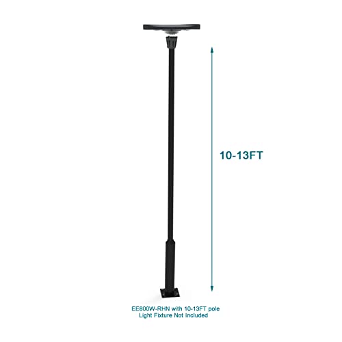 eLEDing 2.28in. 3 in. 3.5 in. Up to10 FT. 13 FT. 16 FT. Black Outdoor Universal Metal Street Light Pole Post w/Base MOUNTING Steel Anchors (13FT)
