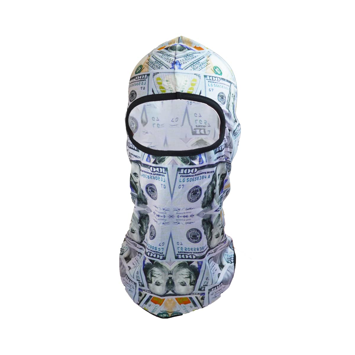 GCBalaclava Benjamins Face Mask UV Protection for Men Women Sun Hood Tactical Lightweight Ski Motorcycle Running Riding Black