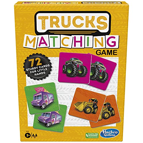 Hasbro Gaming Trucks Matching Game | Preschool Games for Boys & Girls | Memory Card Game | Easter Gifts for Kids | Ages 3+ (Amazon Exclusive)