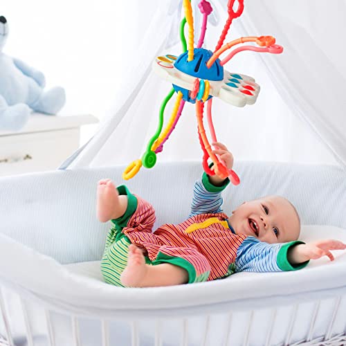 FLMRIOY Baby Montessori Sensory Toys, Octopus Pull String Activity Toys for Babies 18+ Months Toddler Early Interactive Learning Development Toy for Infant Newborn Boys Girls Gifts