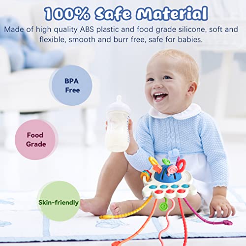 FLMRIOY Baby Montessori Sensory Toys, Octopus Pull String Activity Toys for Babies 18+ Months Toddler Early Interactive Learning Development Toy for Infant Newborn Boys Girls Gifts