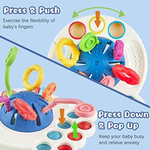 FLMRIOY Baby Montessori Sensory Toys, Octopus Pull String Activity Toys for Babies 18+ Months Toddler Early Interactive Learning Development Toy for Infant Newborn Boys Girls Gifts