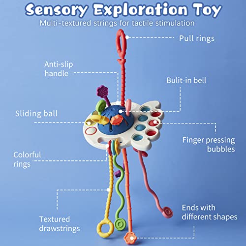 FLMRIOY Baby Montessori Sensory Toys, Octopus Pull String Activity Toys for Babies 18+ Months Toddler Early Interactive Learning Development Toy for Infant Newborn Boys Girls Gifts