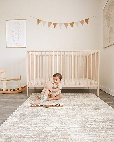Famokids - Baby Play Mat, Tummy Time Mat, Soft & Comfortable Foam Play Mat for Baby, Interlocking Foam Mat, Non-Toxic & Waterproof Mat, Medium, 4 x 6 ft, Amber (Beige)