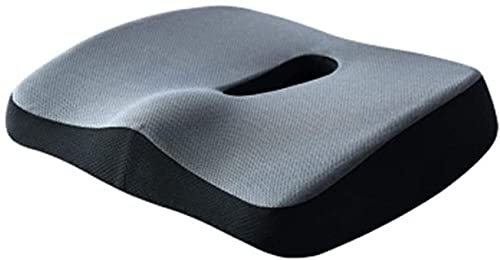 SMSOM Seat Cushion for Office Chair, Memory Foam Coccyx Cushion, Sciatica & Back Pain Relief, Ergonomic Cushion for Desk Chair, Gray