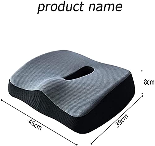 SMSOM Seat Cushion for Office Chair, Memory Foam Coccyx Cushion, Sciatica & Back Pain Relief, Ergonomic Cushion for Desk Chair, Gray