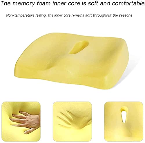 SMSOM Seat Cushion for Office Chair, Memory Foam Coccyx Cushion, Sciatica & Back Pain Relief, Ergonomic Cushion for Desk Chair, Gray