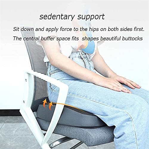 SMSOM Seat Cushion for Office Chair, Memory Foam Coccyx Cushion, Sciatica & Back Pain Relief, Ergonomic Cushion for Desk Chair, Gray