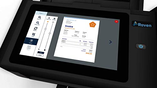 Raven Pro Document Scanner - Huge Touchscreen, High Speed Color Duplex Feeder (ADF), Wireless Scan to Cloud, WiFi, Ethernet, USB, Home or Office Desktop