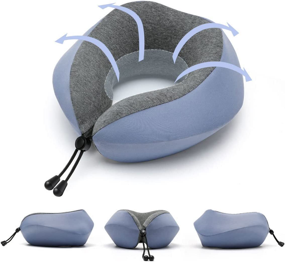 JYYBN Travel Pillow - Memory Foam Neck Pillow Support Pillow, Support Cushion U Shaped Portable Travel Pillow for Kids Adults Aircraft Car Train Office