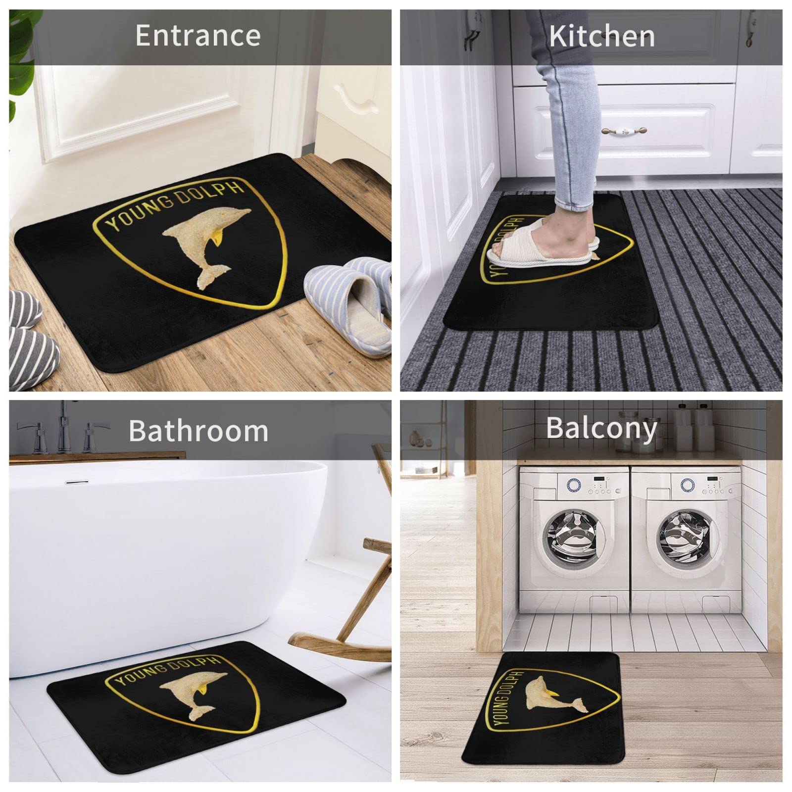 BeverlyJHoward Young Rapper Dolph Carpet Bedroom Living Room Floor Mat Anti-SlipHome Decoration Carpet 16x24in