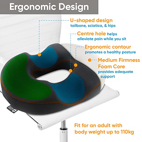 Donut Pillow Hemorrhoid Tailbone Cushion – Medium Seat Cushion Pain Relief for Coccyx, Prostate, Sciatica, Pelvic Floor, Pressure Sores, Pregnancy, Perineal Surgery, Postpartum Recovery
