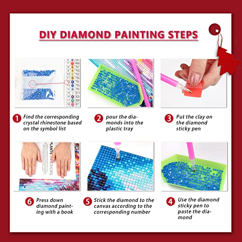 LazyFold Christmas Diamond Painting Kits,Full Drill Round Diamond Art Angel Praying Winter Diamond Painting for Adults Beginners,Christmas Gift,Wall Decor(12"x16")